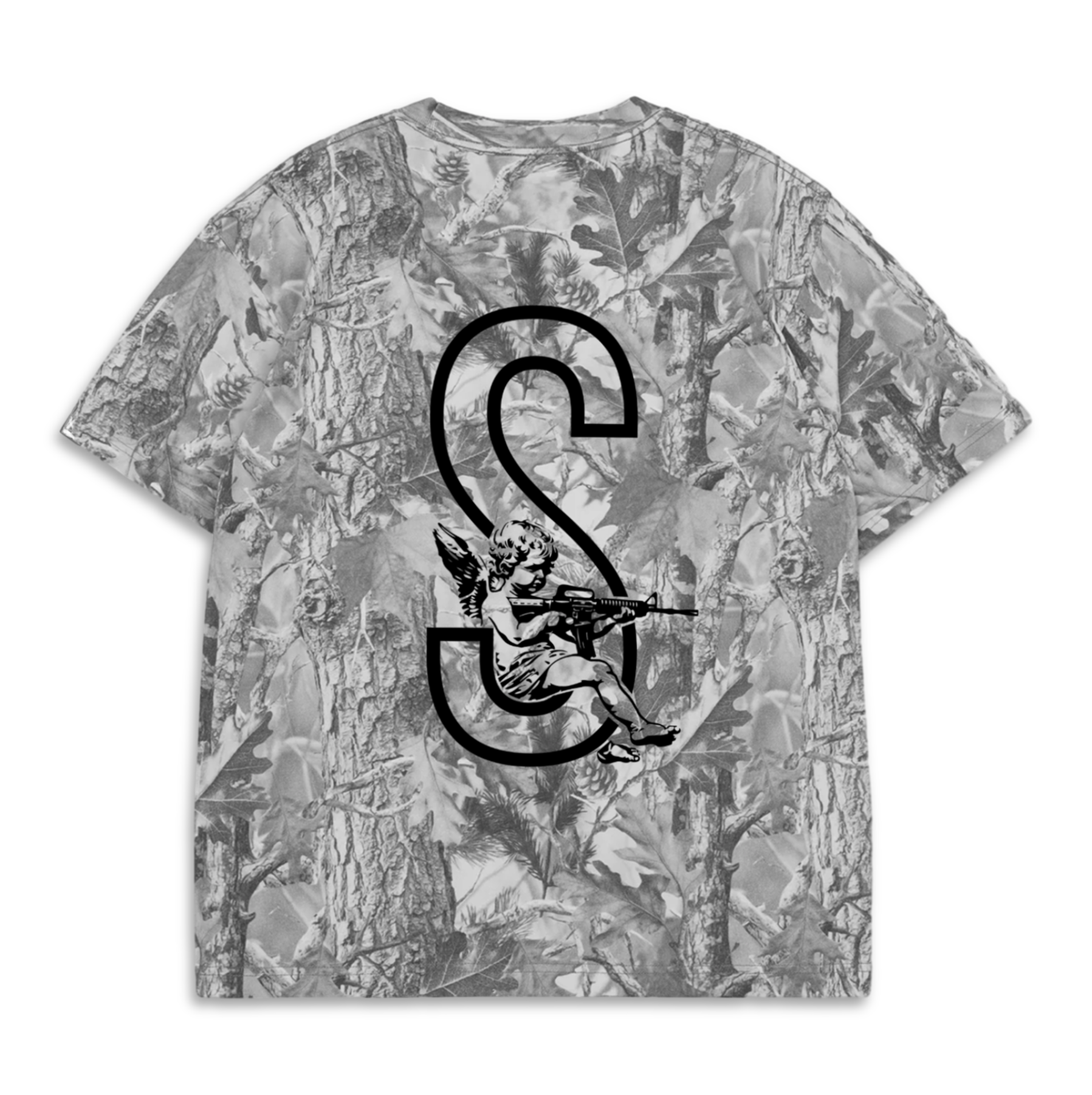 LOGO TEE / VINTAGE GRAY WOOD CAMO - Premium Heavyweight Cotton | SVCRVMENT